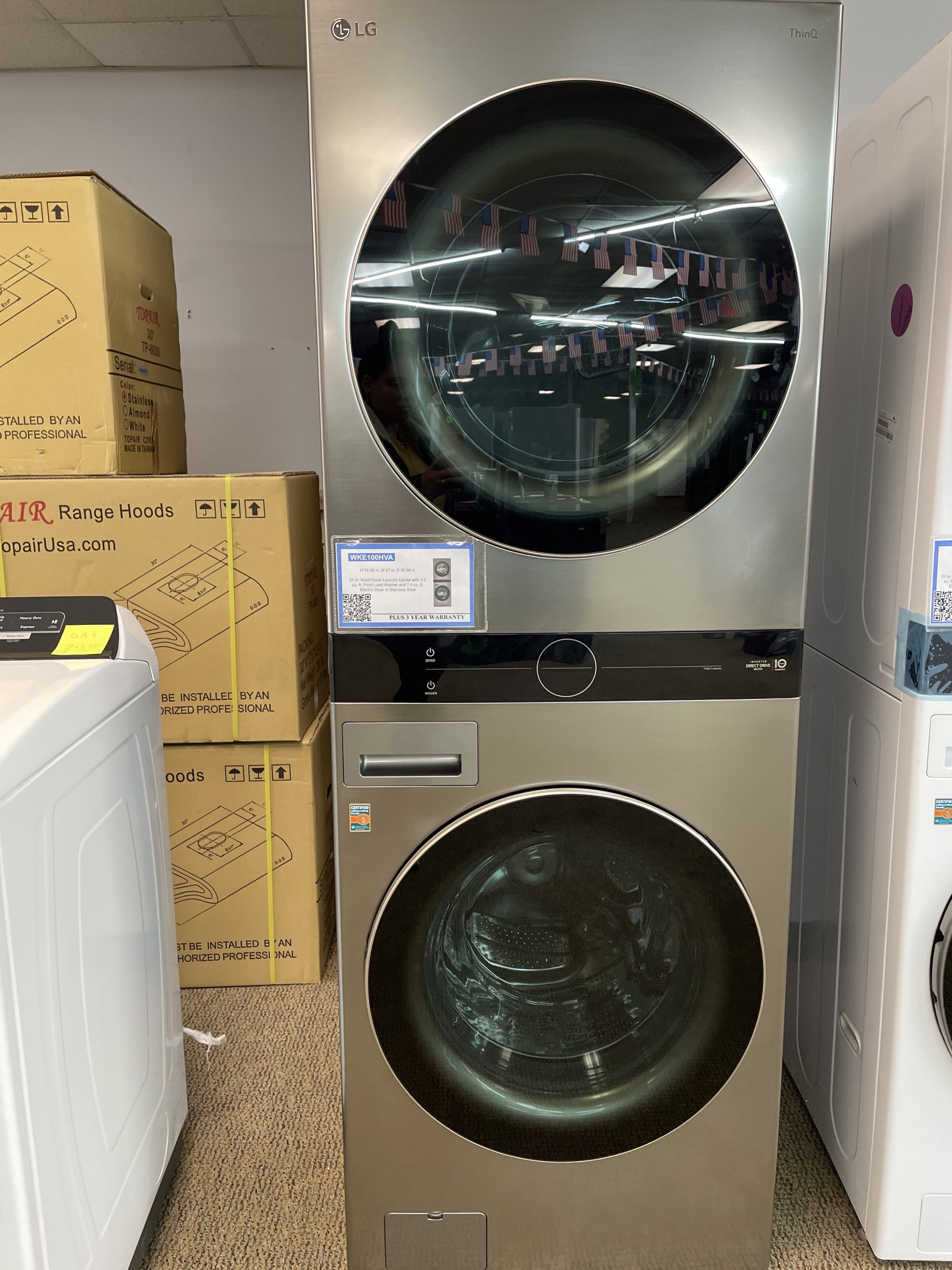WashTower Stacked SMART Laundry Center 4.5 Cu.Ft. Front Load Washer & 7 ...