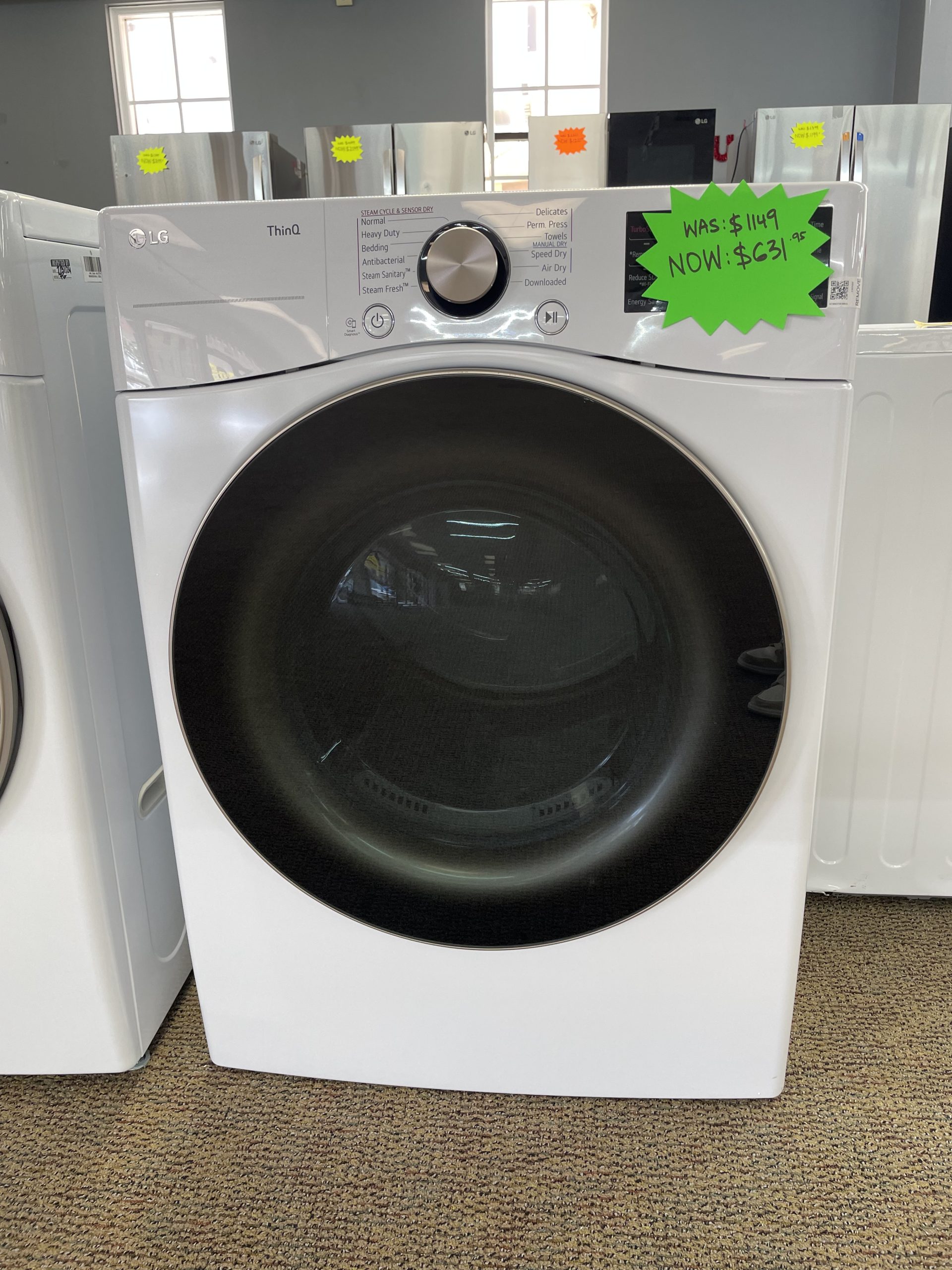 7.4 Cu. Ft. Vented SMART Stackable Electric Dryer in White with ...