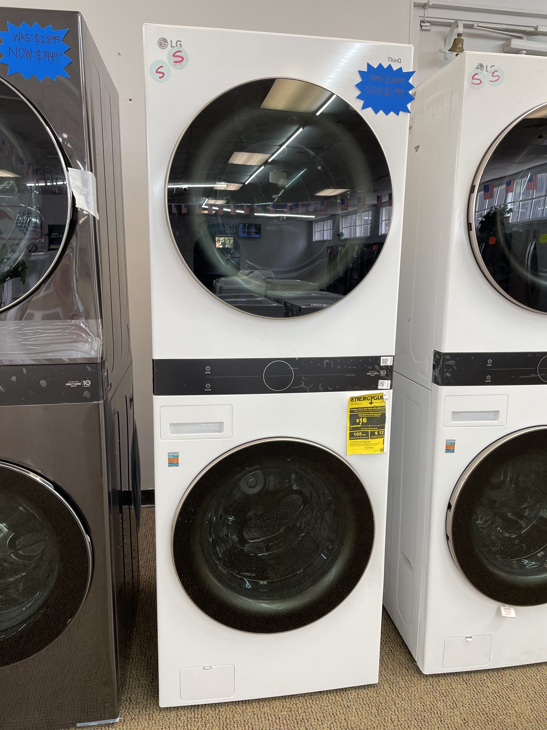 WashTower Stacked SMART Laundry Center 4.5 Cu.Ft. Front Load Washer & 7 ...