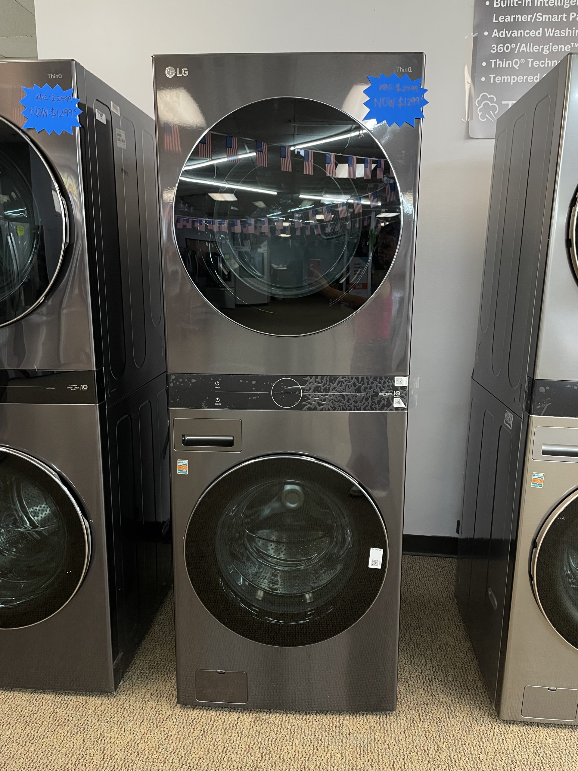 WashTower Stacked SMART Laundry Center 4.5 Cu.Ft. Front Load Washer & 7 ...