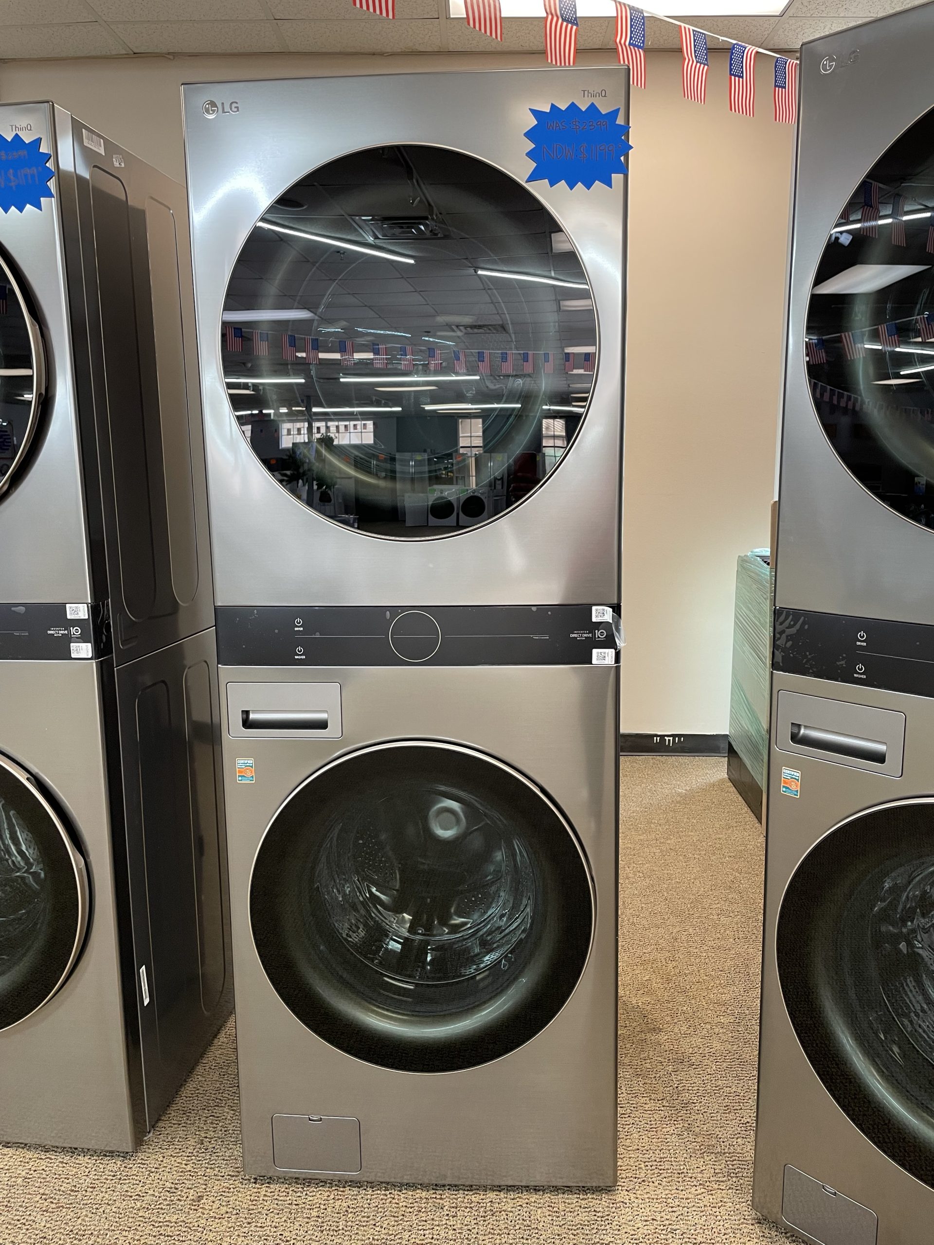 WashTower Stacked SMART Laundry Center 4.5 Cu.Ft. Front Load Washer & 7 ...