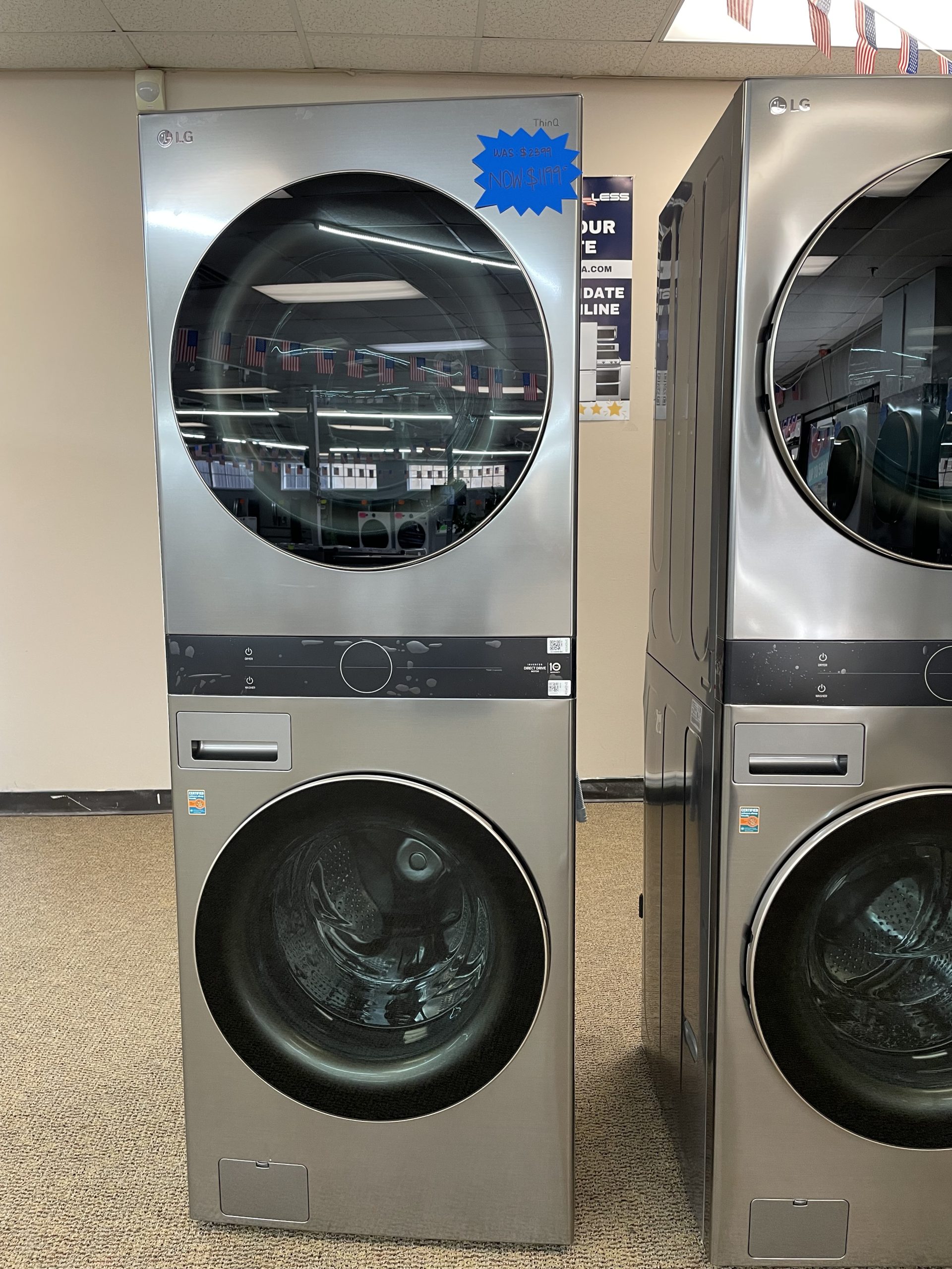 WashTower Stacked SMART Laundry Center 4.5 Cu.Ft. Front Load Washer & 7 ...