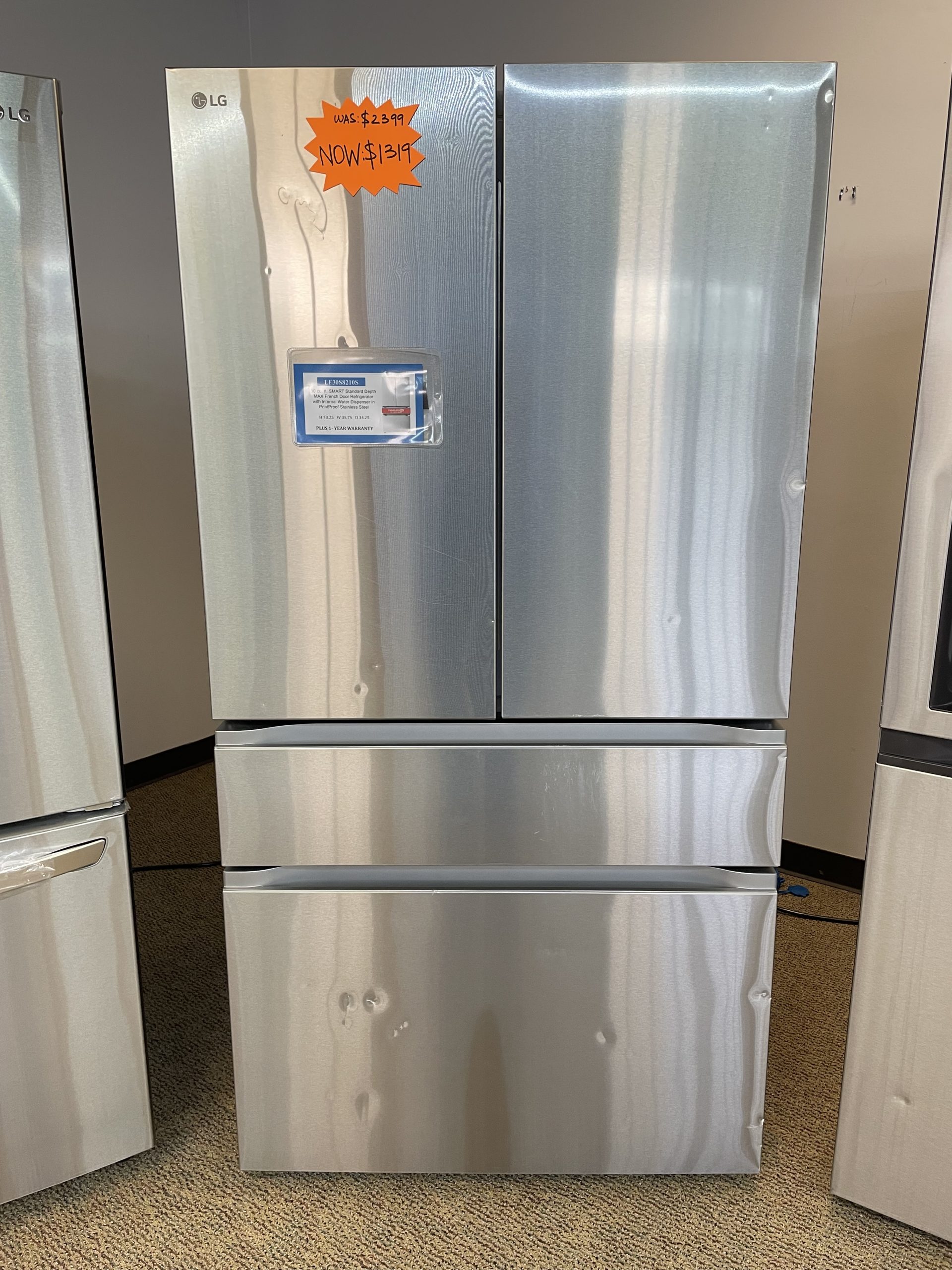 30 cu. ft. SMART Standard Depth MAX French Door Refrigerator with ...