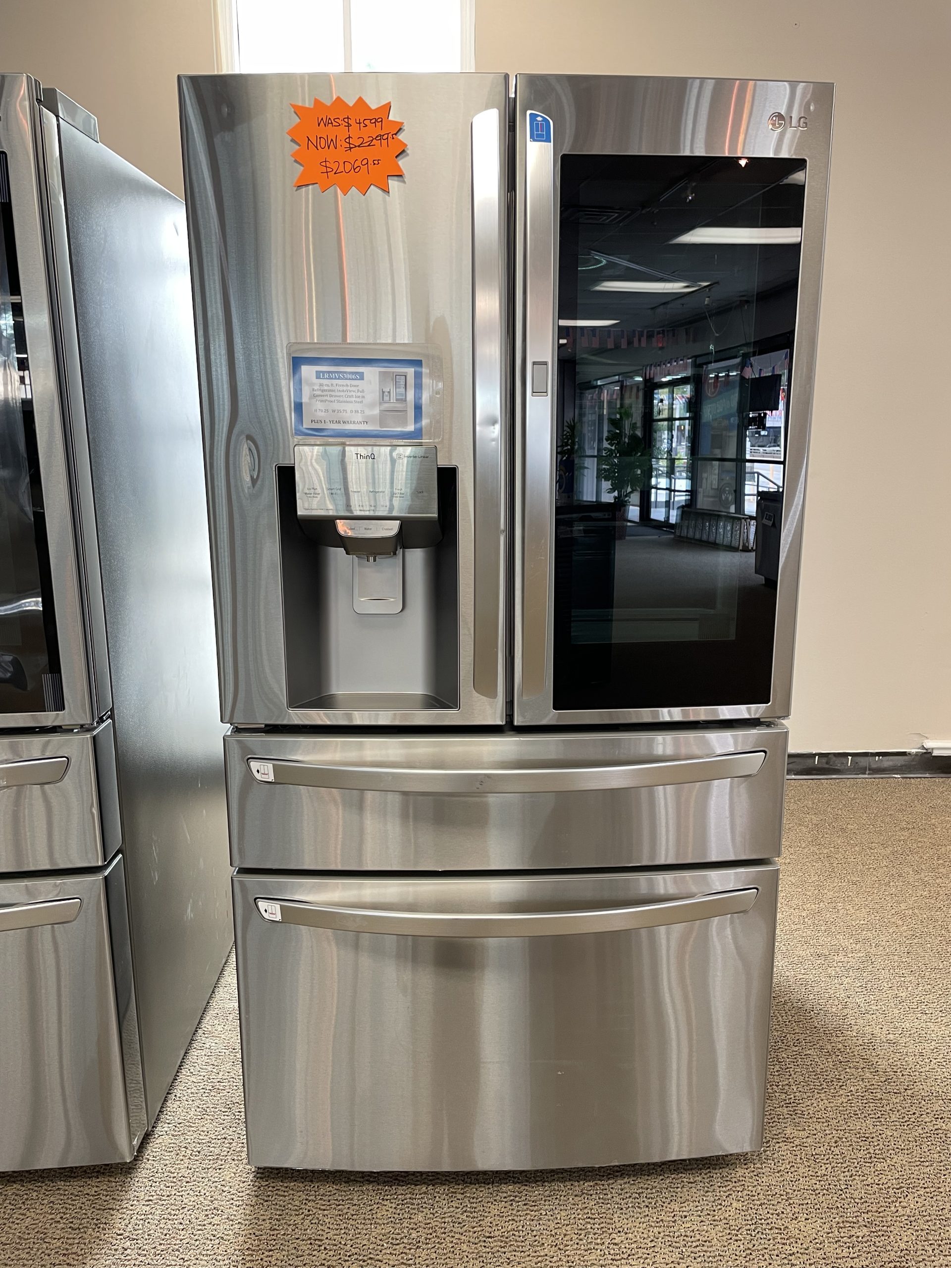 30 cu. ft. French Door Refrigerator, InstaView, Full-Convert Drawer ...