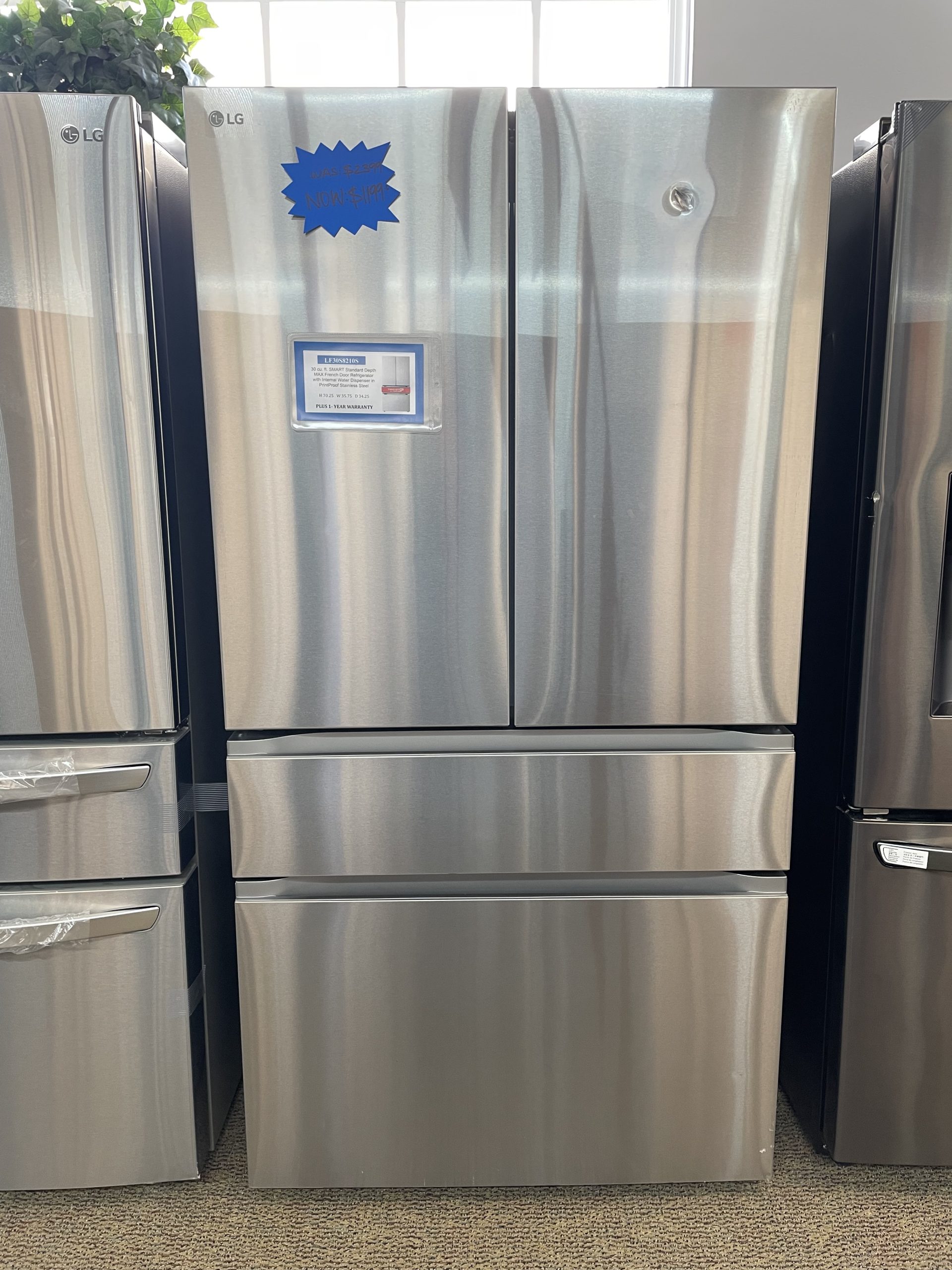 30 cu. ft. SMART Standard Depth MAX French Door Refrigerator with ...
