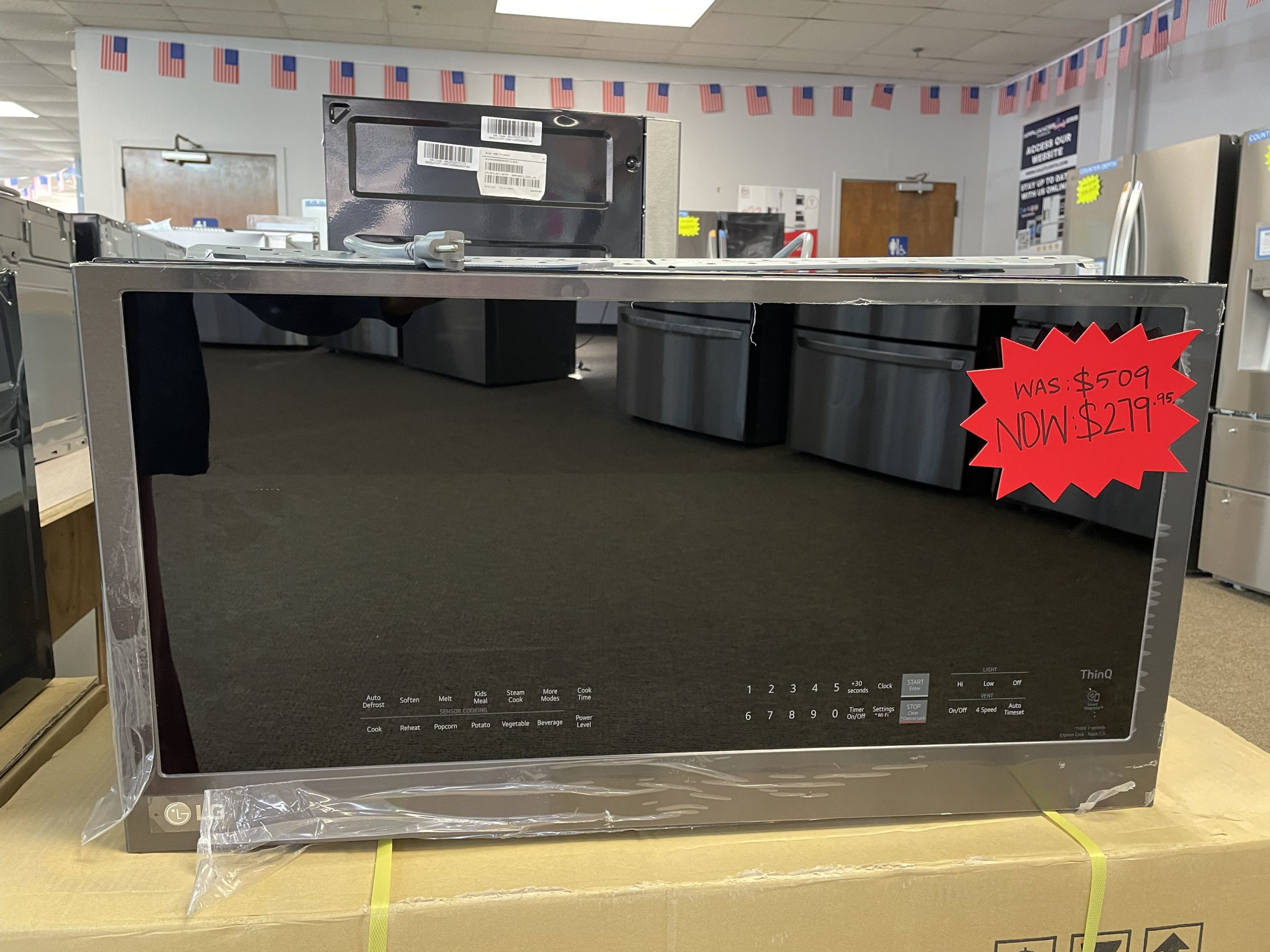 Smart 30 in. W 2 cu. ft. Over the Range Microwave with EasyClean 1,050 ...