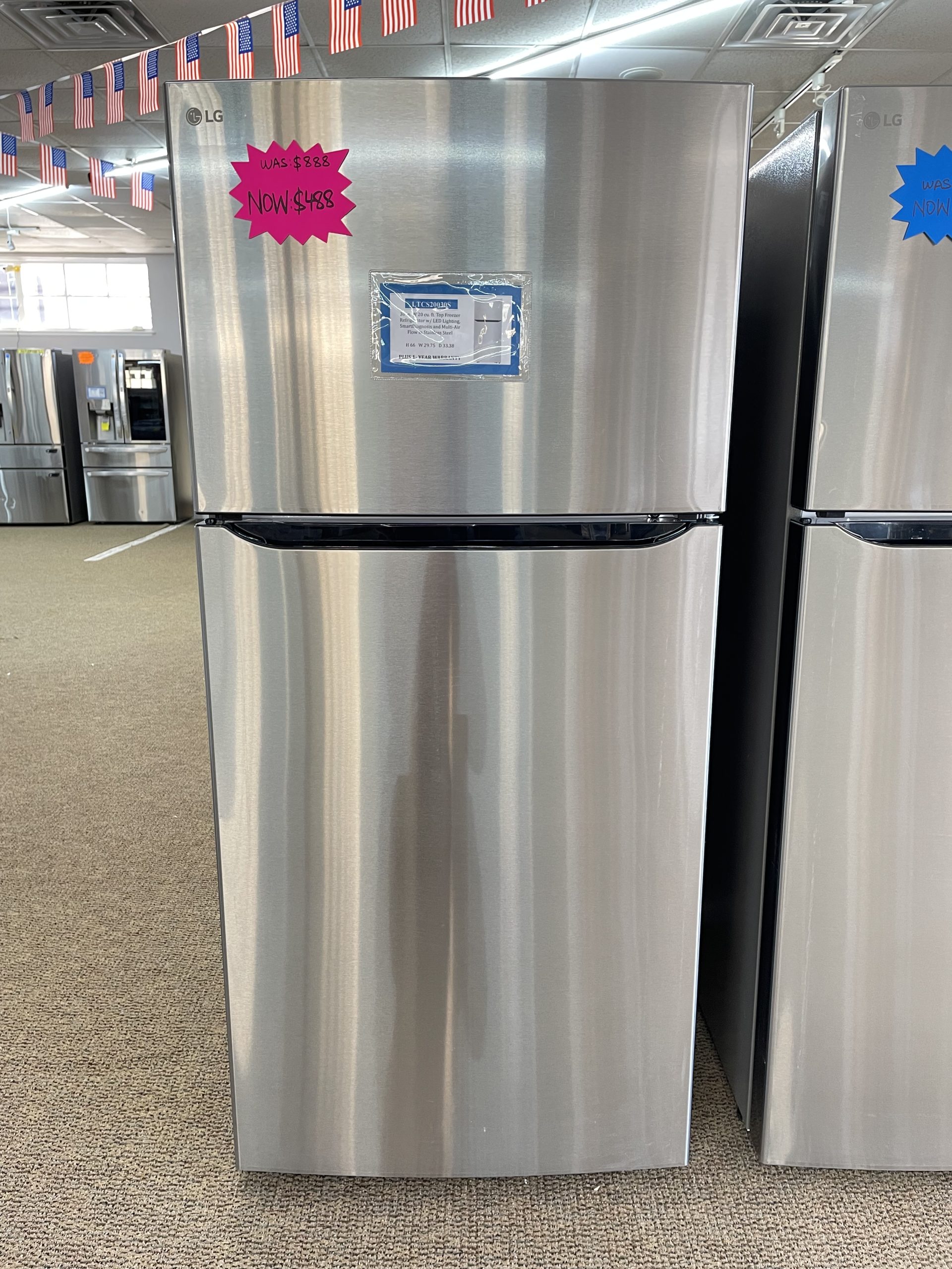 30 in. W 20 cu. ft. Top Freezer Refrigerator w/ LED Lighting ...