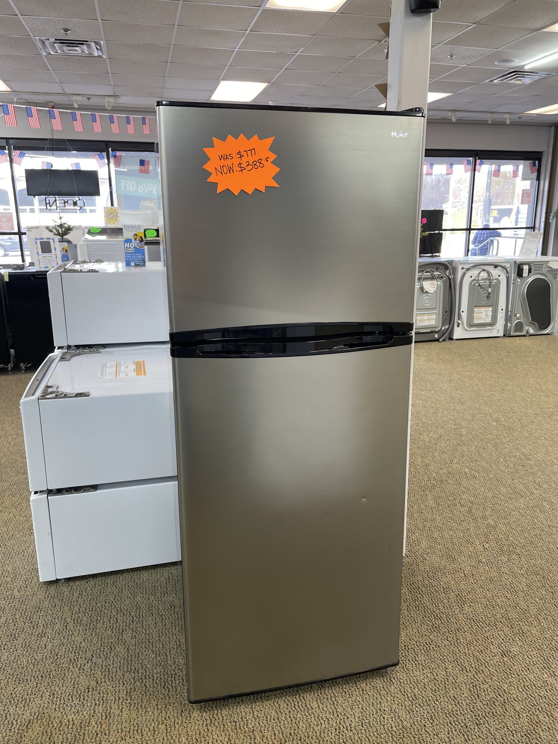 Haier 9.8 cu. ft. Top Freezer Refrigerator in Stainless Steel ...